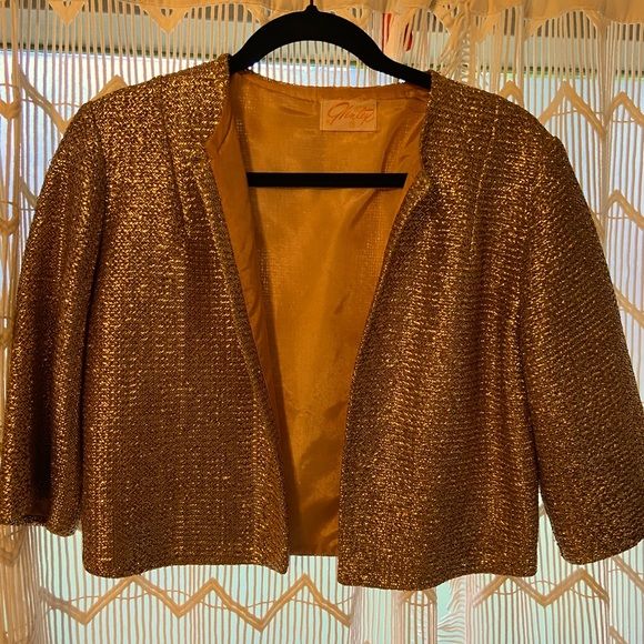 Vintage | Jackets & Coats | Vintage Medium Cropped Gold Jacket | Poshmark